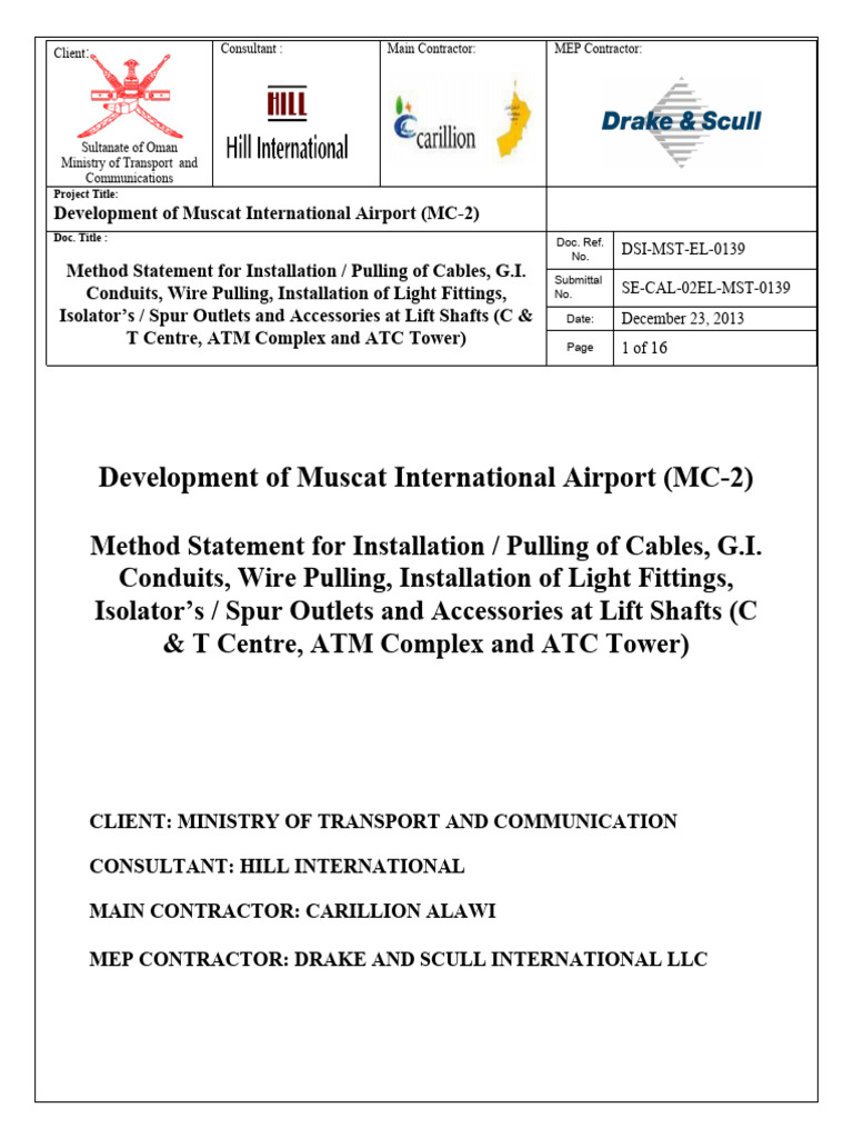 MS Rev. A | PDF | Elevator | Pipe (Fluid Conveyance)