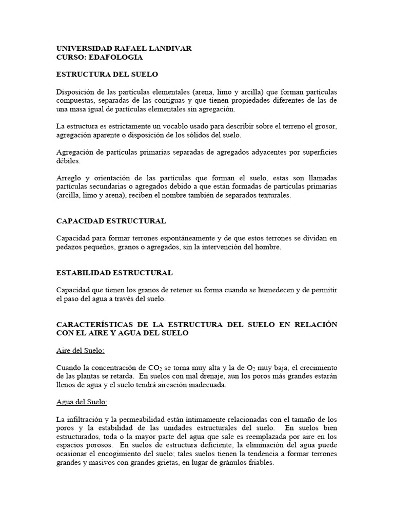 Estructura Del Suelo | PDF | Suelo | Dióxido de carbono