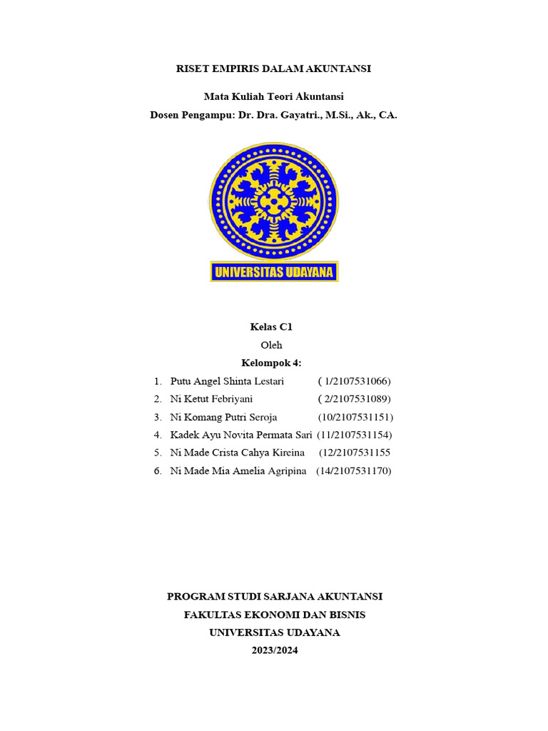 Kelompok 4 - Riset Empiris Dalam Akuntansi | PDF