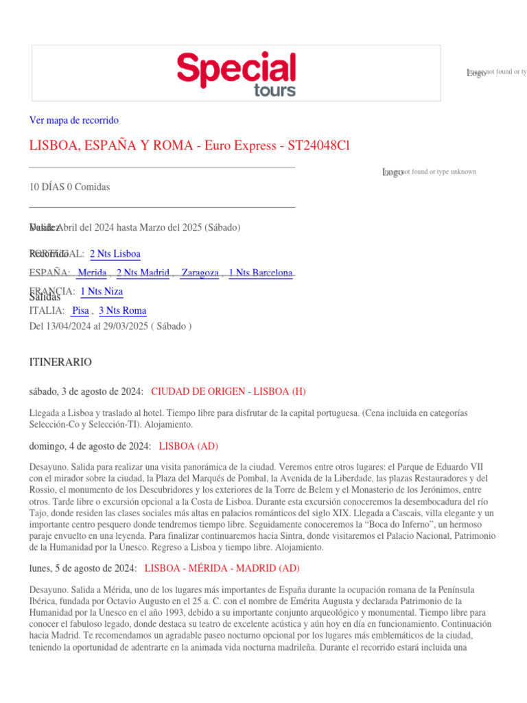 LISBOA, ESPAÑA Y ROMA - Euro Express | PDF | Lisboa | Roma