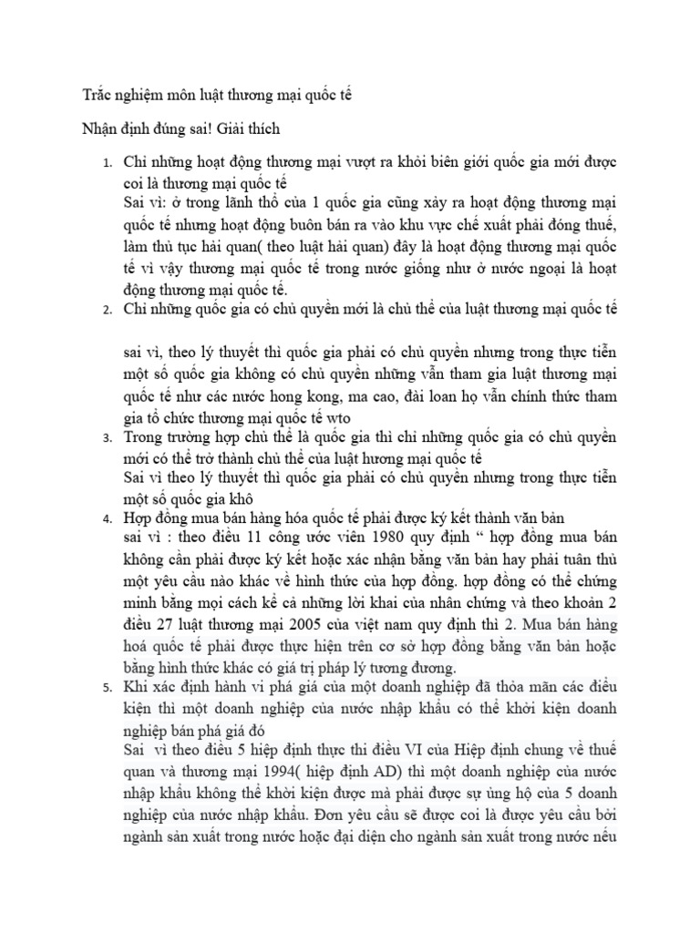 TRC Nghim Mon Lut THNG Mi Quc T | PDF