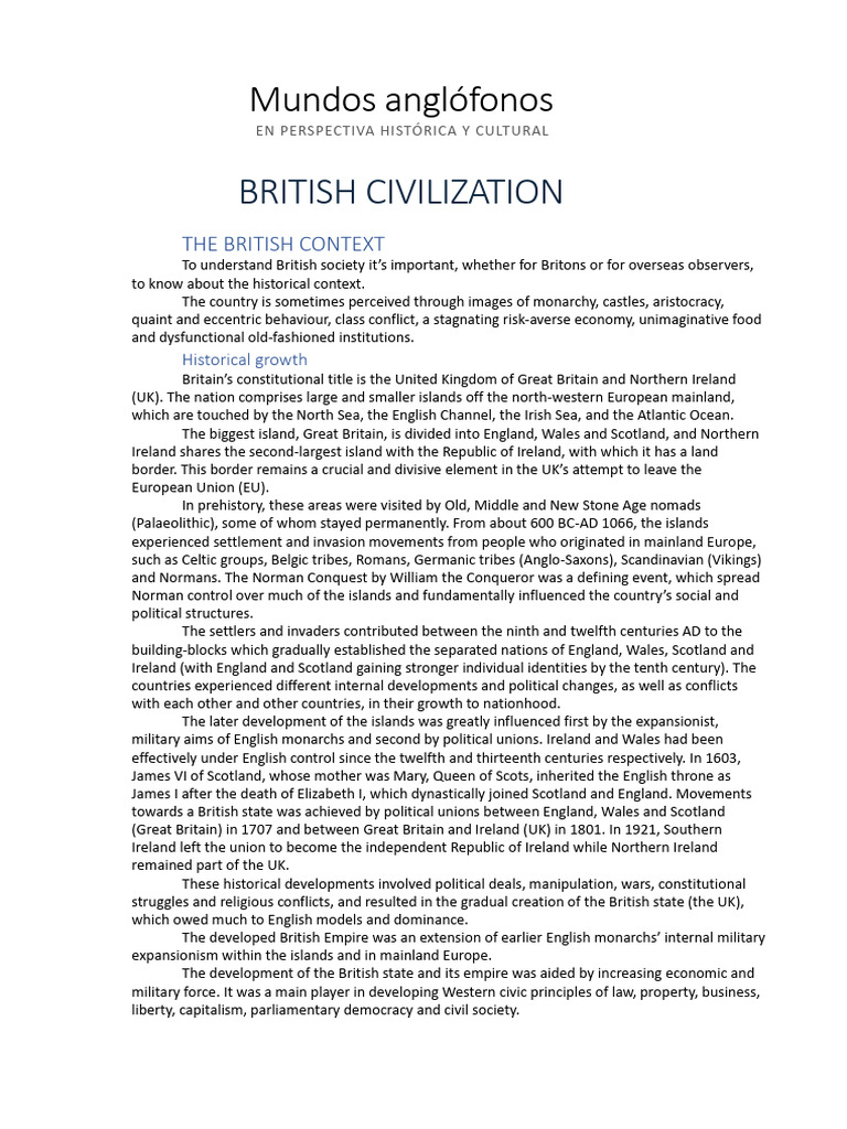 Historical Context of British Civilization | PDF | House Of Lords ...