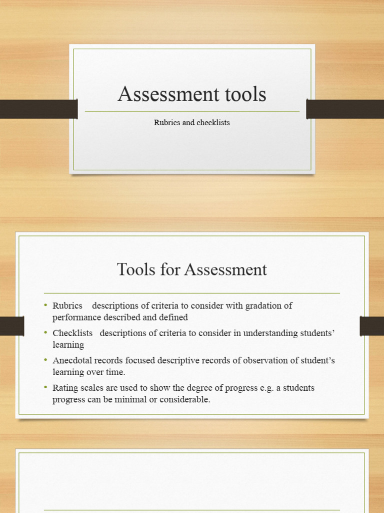 Assessment Tools 2024 | PDF | Rubric (Academic) | Behavior Modification