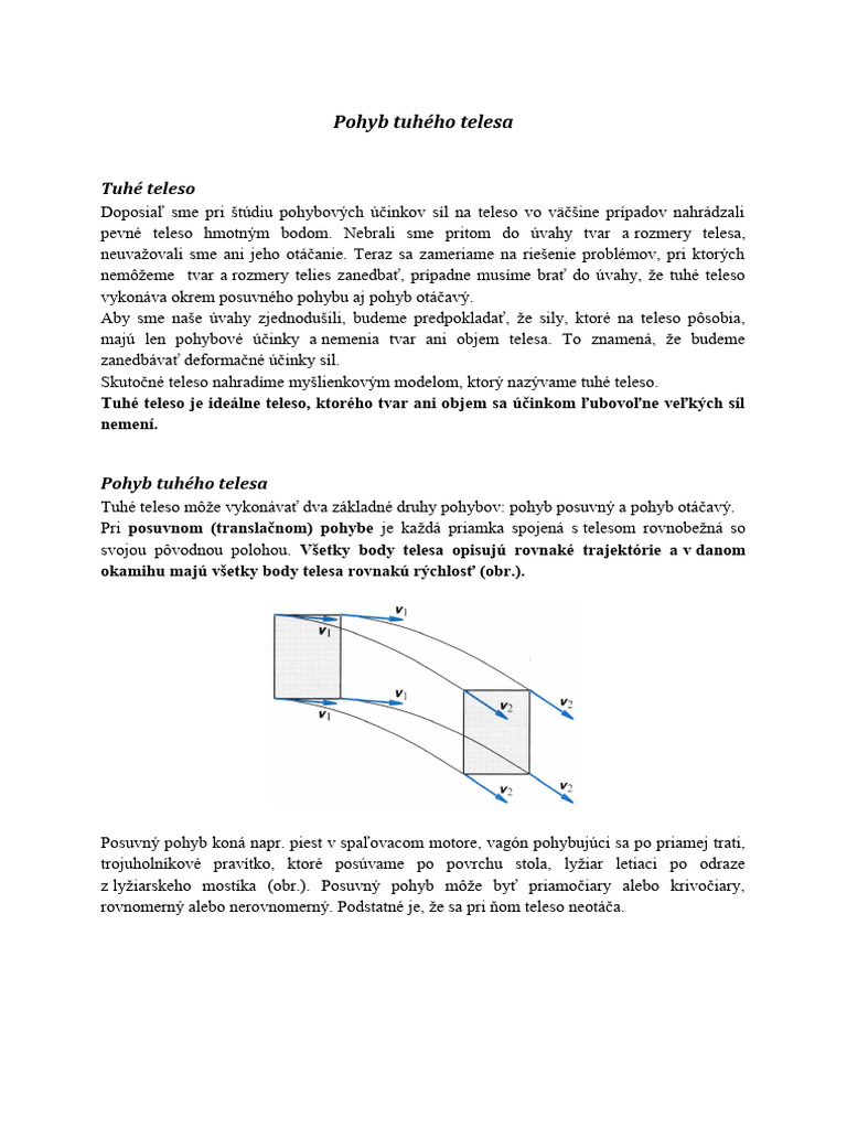 pohyb tuhého telesa | PDF
