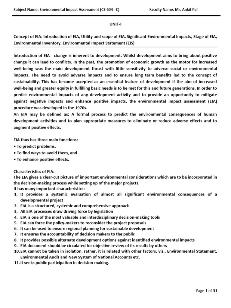 Understanding Environmental Impact Assessment | PDF | Environmental ...
