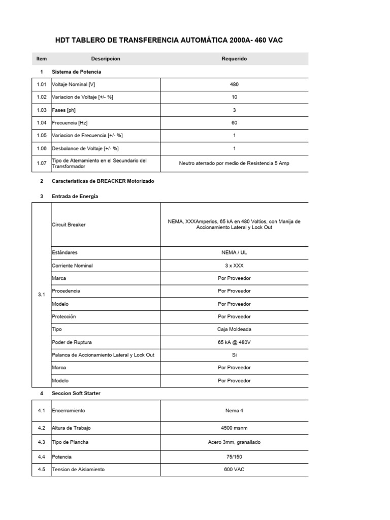 Hoja de Datos Tecnicos Tta Tablero de Transferencia | Descargar gratis PDF | Bienes ...