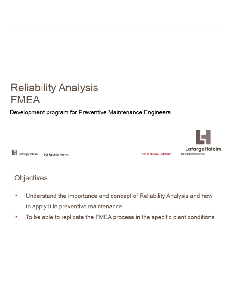 FMEA for Preventive Maintenance Strategy | PDF | Reliability ...