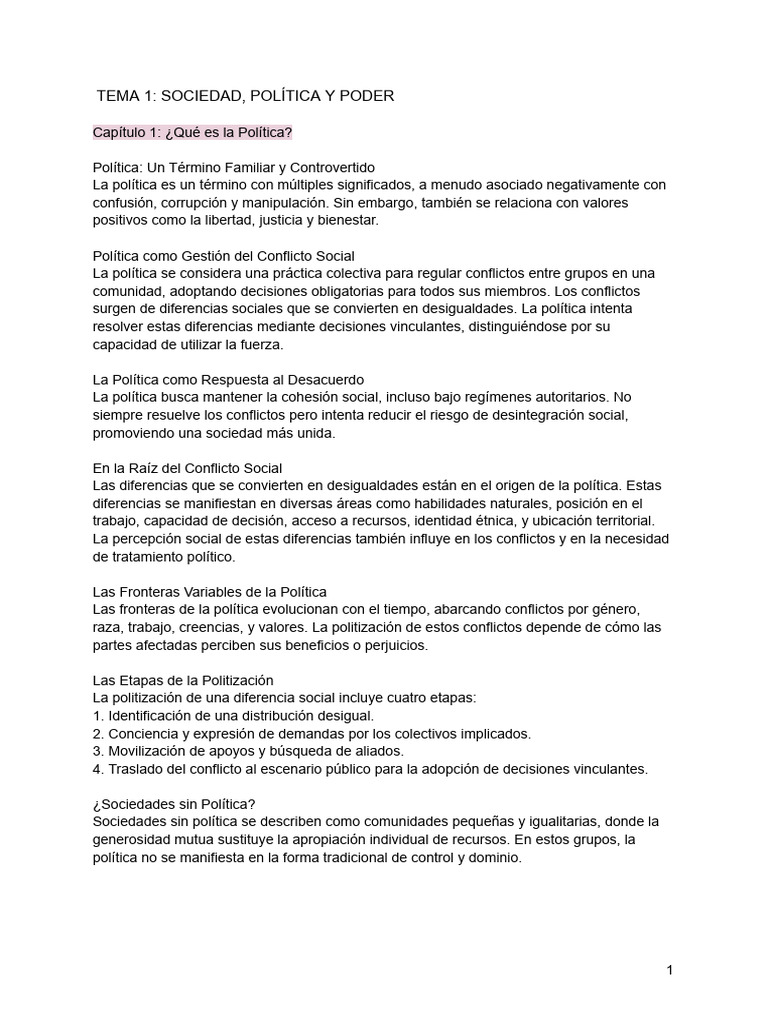 Política y Poder: Conceptos Clave | PDF | Democracia | Ideologías políticas