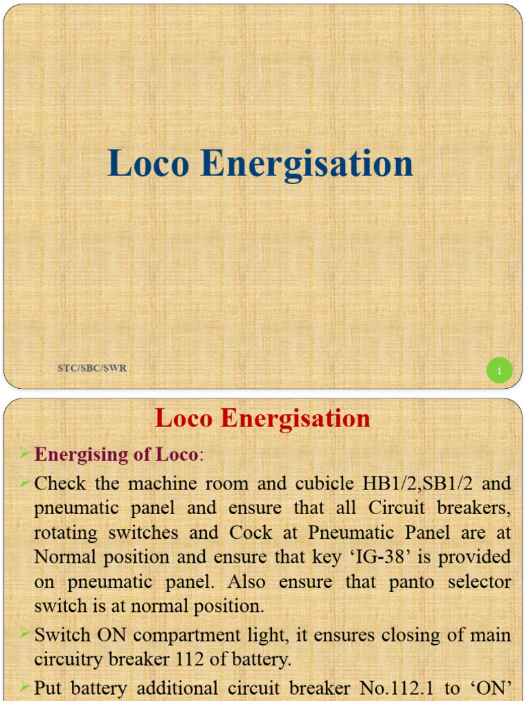 Energisation of Loc | PDF | Switch | Electronics