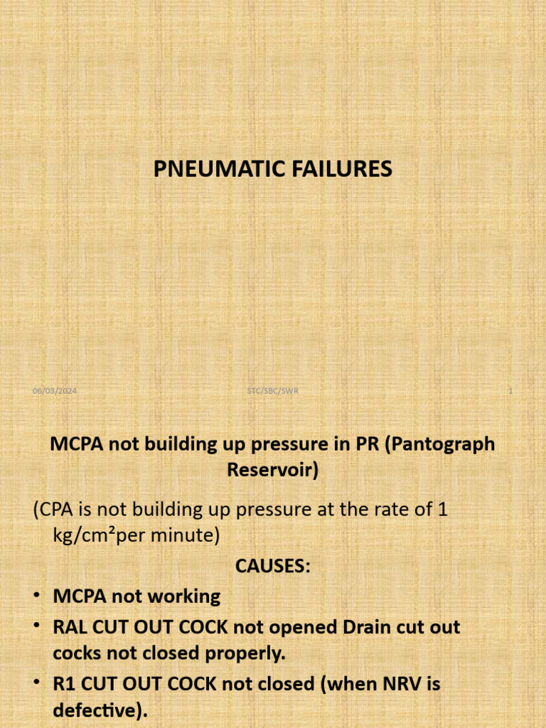 5.pneumatic Failures | PDF | Rail Transport | Manufactured Goods