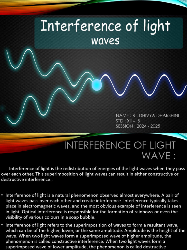 Interference of Light Waves Explained | PDF | Coherence (Physics) | Waves