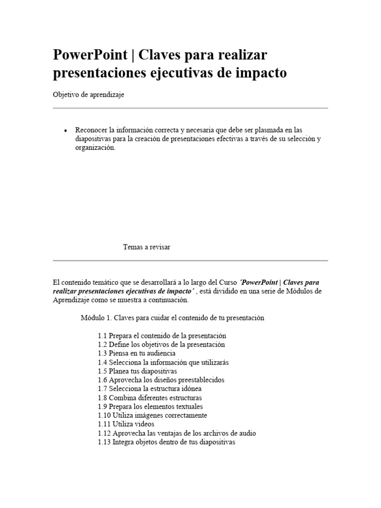 PowerPoint MODULO 1 | Descargar gratis PDF | Microsoft PowerPoint | Planificación