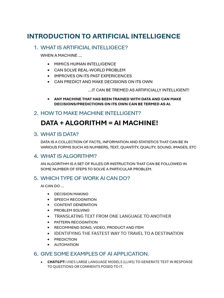 Introduction To Artificial Intelligence | PDF | Artificial Intelligence ...