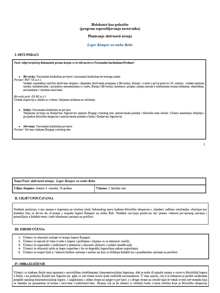 Camp Kampor HR | PDF