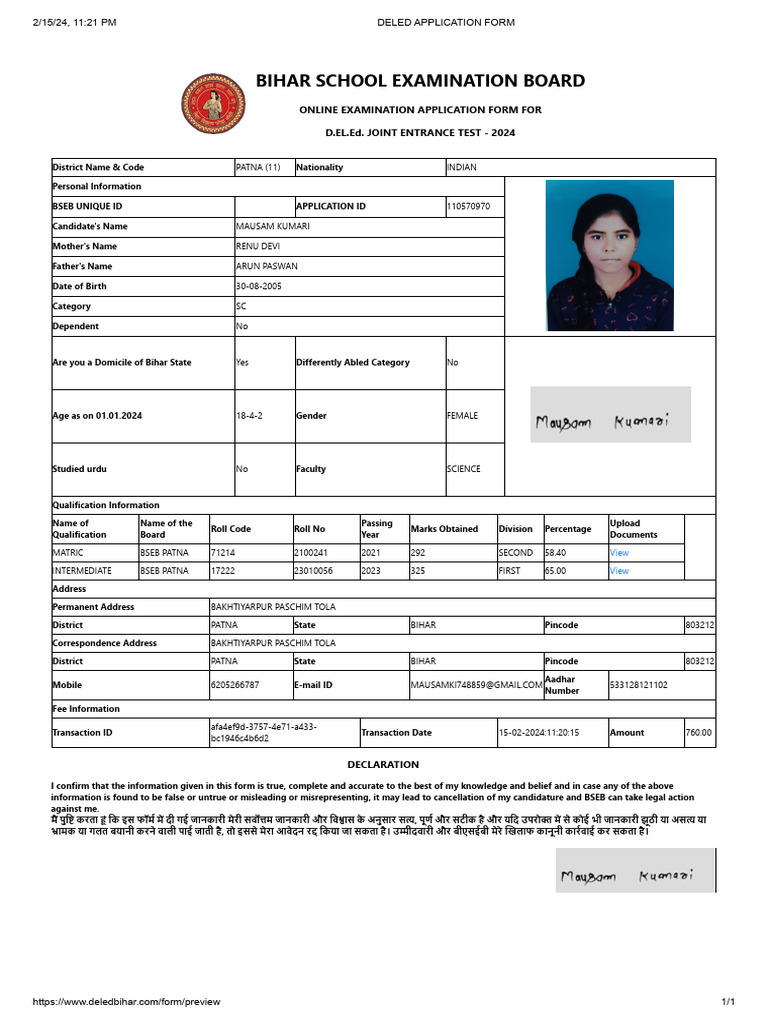 DELED APPLICATION FORM MMM | PDF