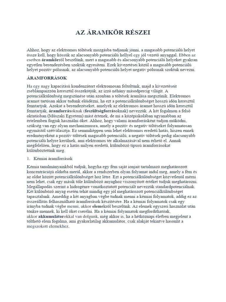Az Áramkör Részei | PDF