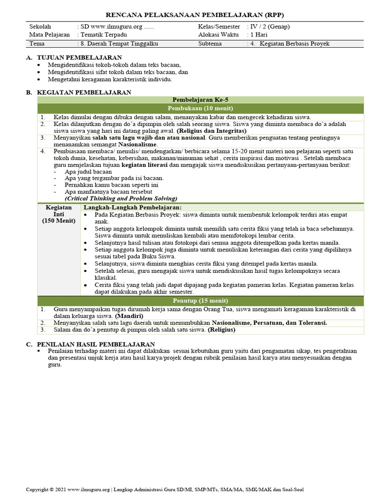 8.4.5 RPP II (Proyek Kelas) | PDF