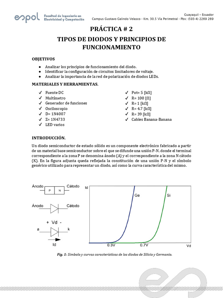 Práctica#2 - Tipos de Diodos y Principios de Funcionamiento | PDF | Diodo | Diodo emisor de luz