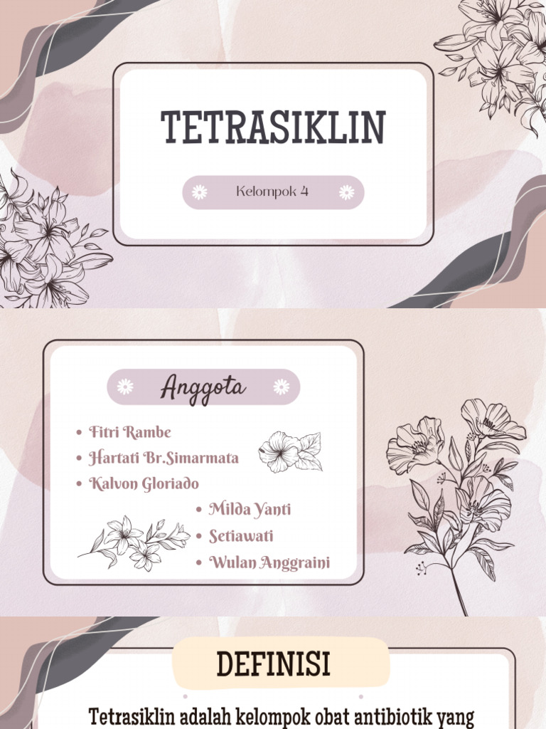 Tetrasiklin-Kel 4 (Farmakoterapi) - 20240603 - 215635 - 0000 | PDF