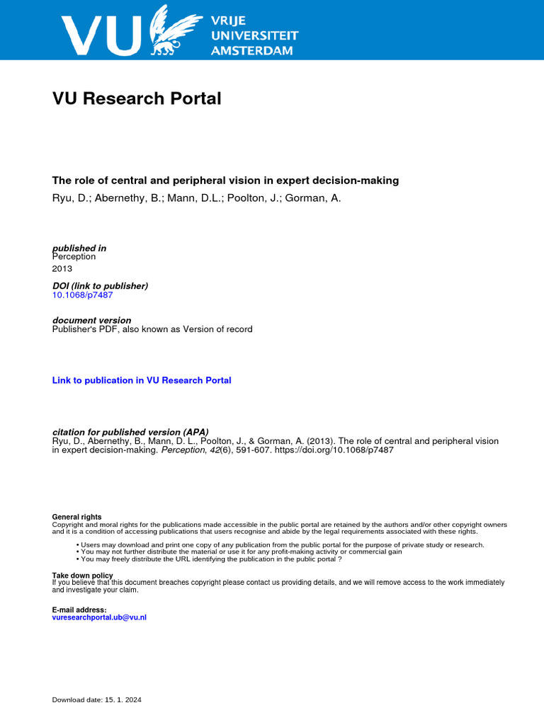 6. (류동현) the Role of Central and Peripheral Vision in Expert Decision ...