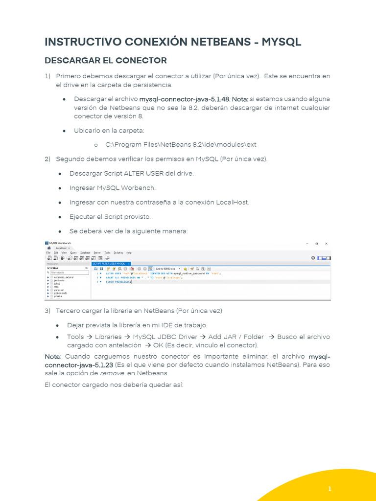 Instructivo Conexión Netbeans - MySQL | PDF | Mi sql | Frijoles Netos