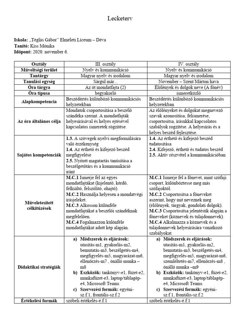 Lecketerv Magyar | PDF