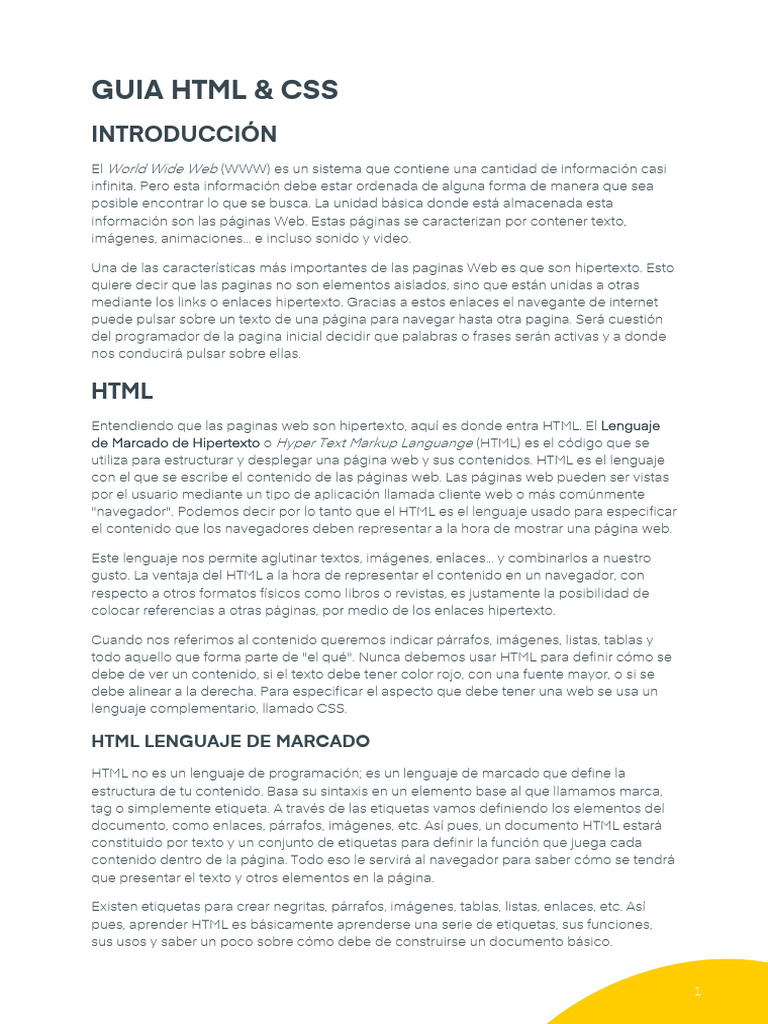 HTML & Css | PDF | HTML | Red mundial