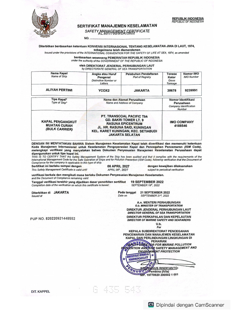 Safety Management Cert | PDF