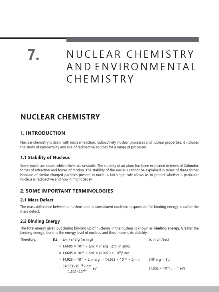 7.nuclear Chemistry and Environmental Chemistry Theory | PDF | Atomic ...