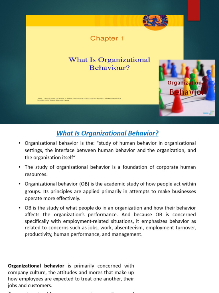 Ch 01 (What is OB) | PDF | Organizational Behavior | Behavioural Sciences