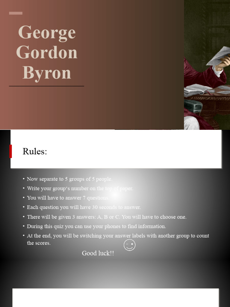 George Gordon Byron. Biography | PDF | Lord Byron