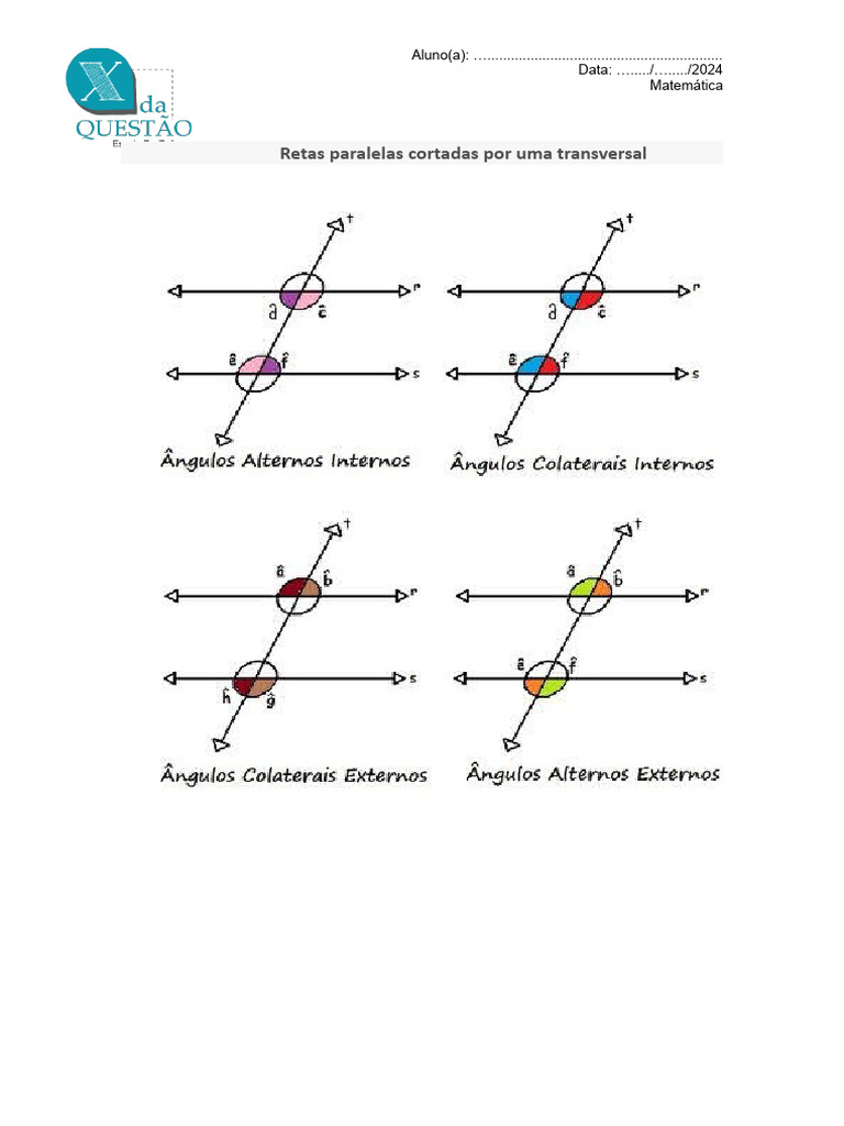 Retas Paralelas e Transversais na Matemática | PDF