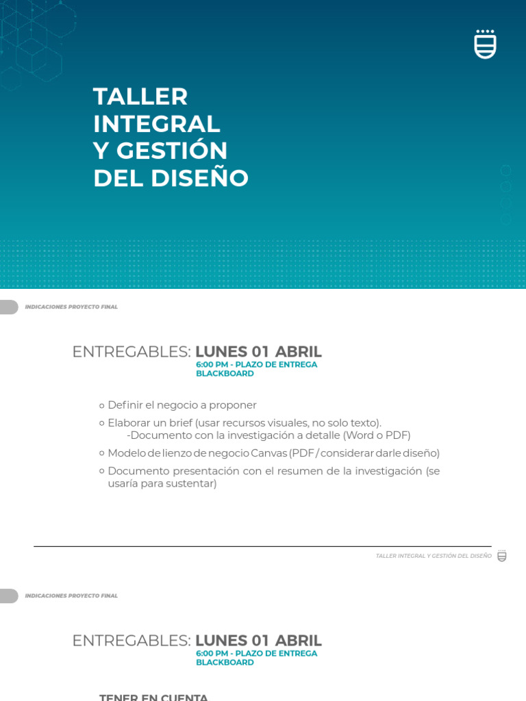 Indicaciones Tarea Taller Integral Gestión Del Diseño - S2 | PDF | Arte