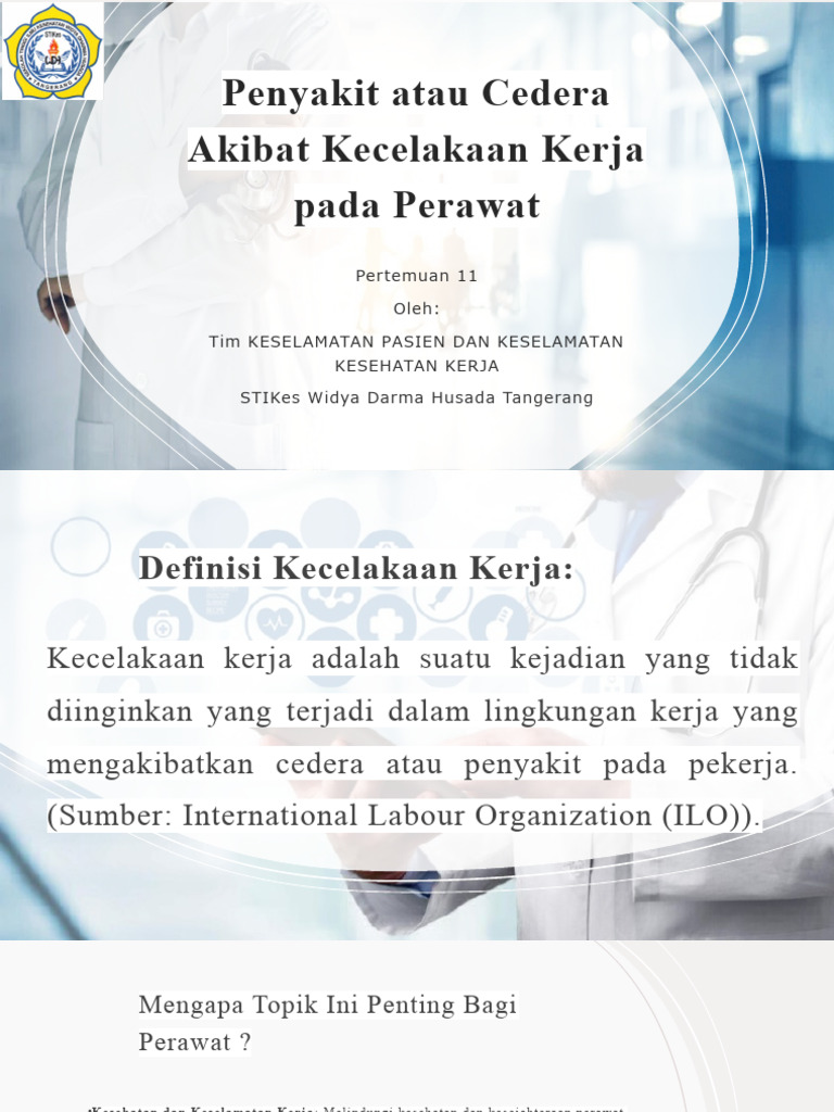 P11 - Penyakit Atau Cedera Akibat Kecelakaan Kerja Pada Perawat | PDF