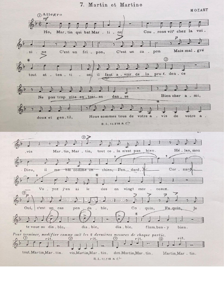 Mozart - canon Martin et Martine | PDF