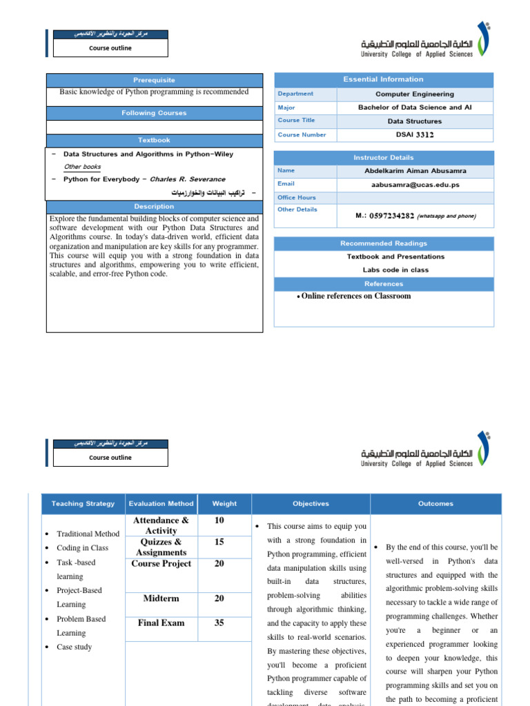 Syllabus Data Structures 2023 Pdf Algorithms And Data Structures Computer Programming