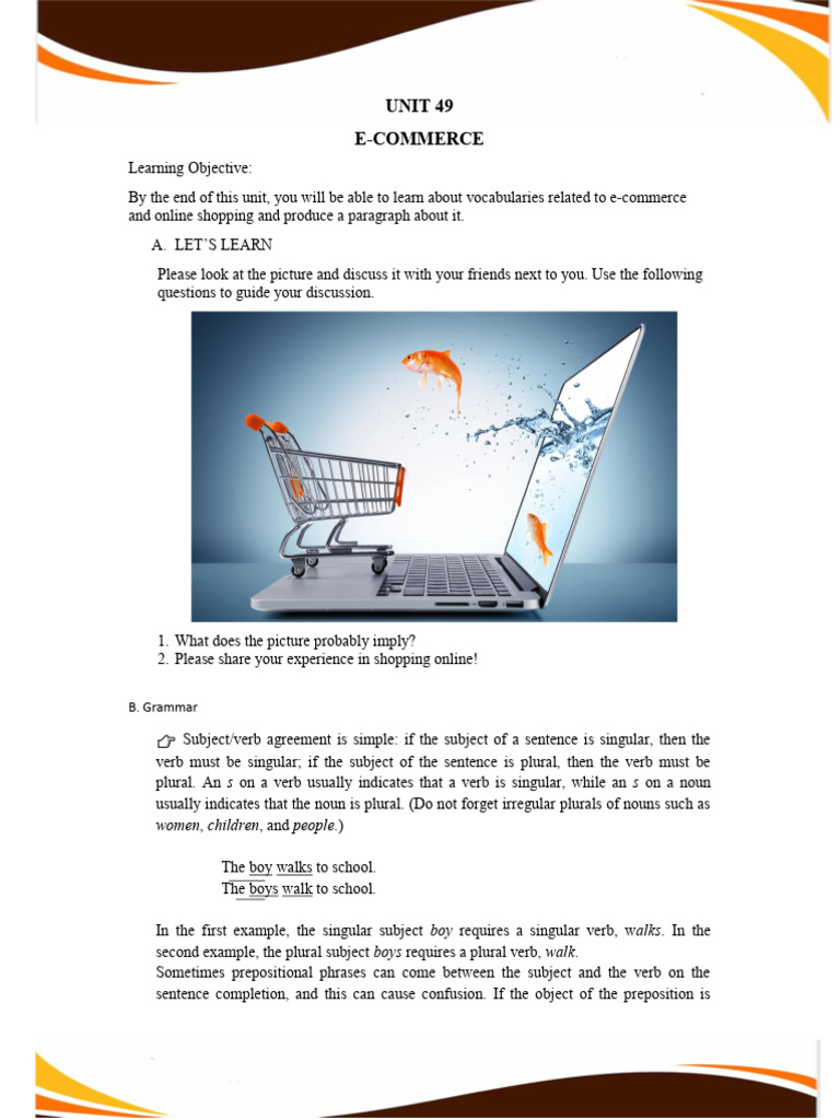 Unit 49 | PDF | Plural | Verb