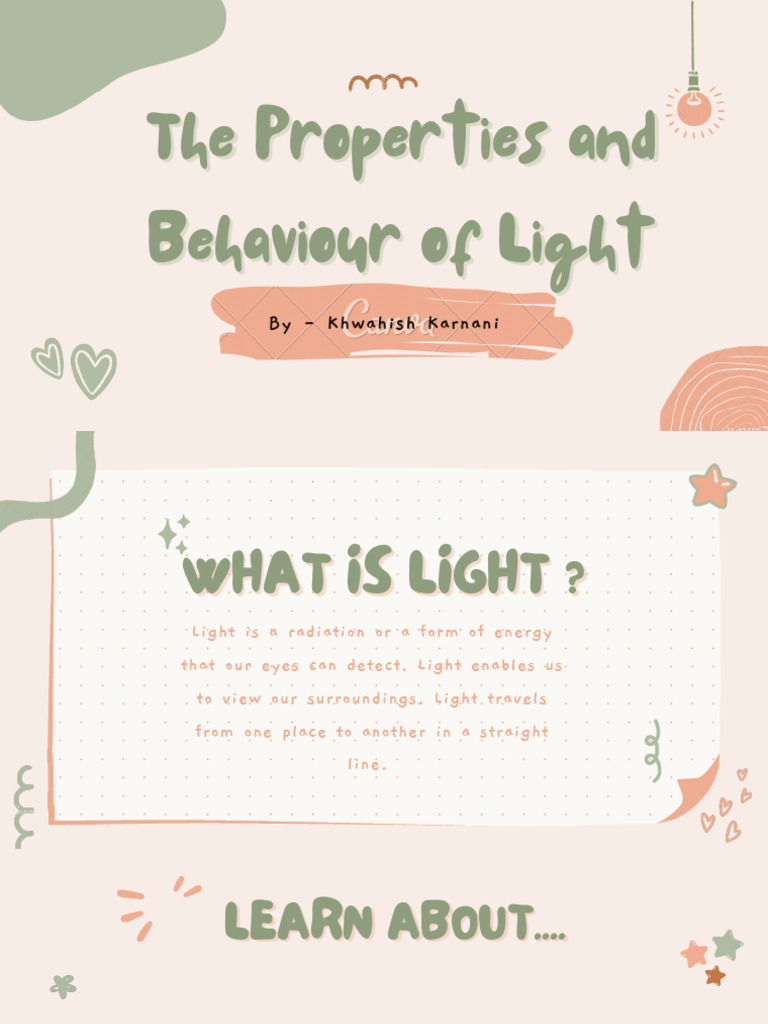 The Properties and Behaviour of Light | PDF | Reflection (Physics) | Mirror