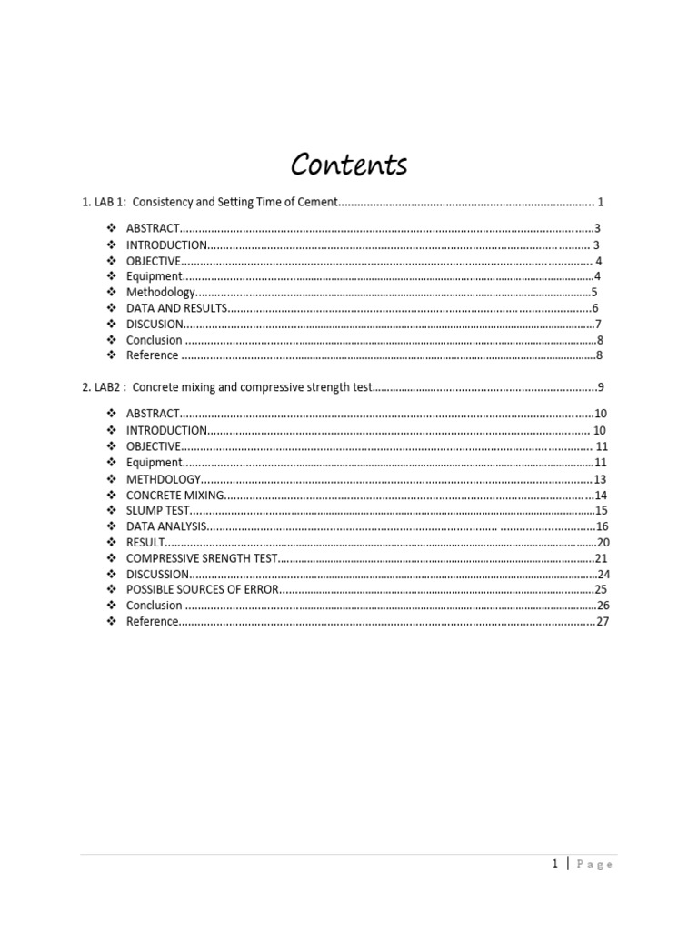 Setting Time and Consistency Lab Rep (AutoRecovered) | PDF | Concrete | Strength Of Materials