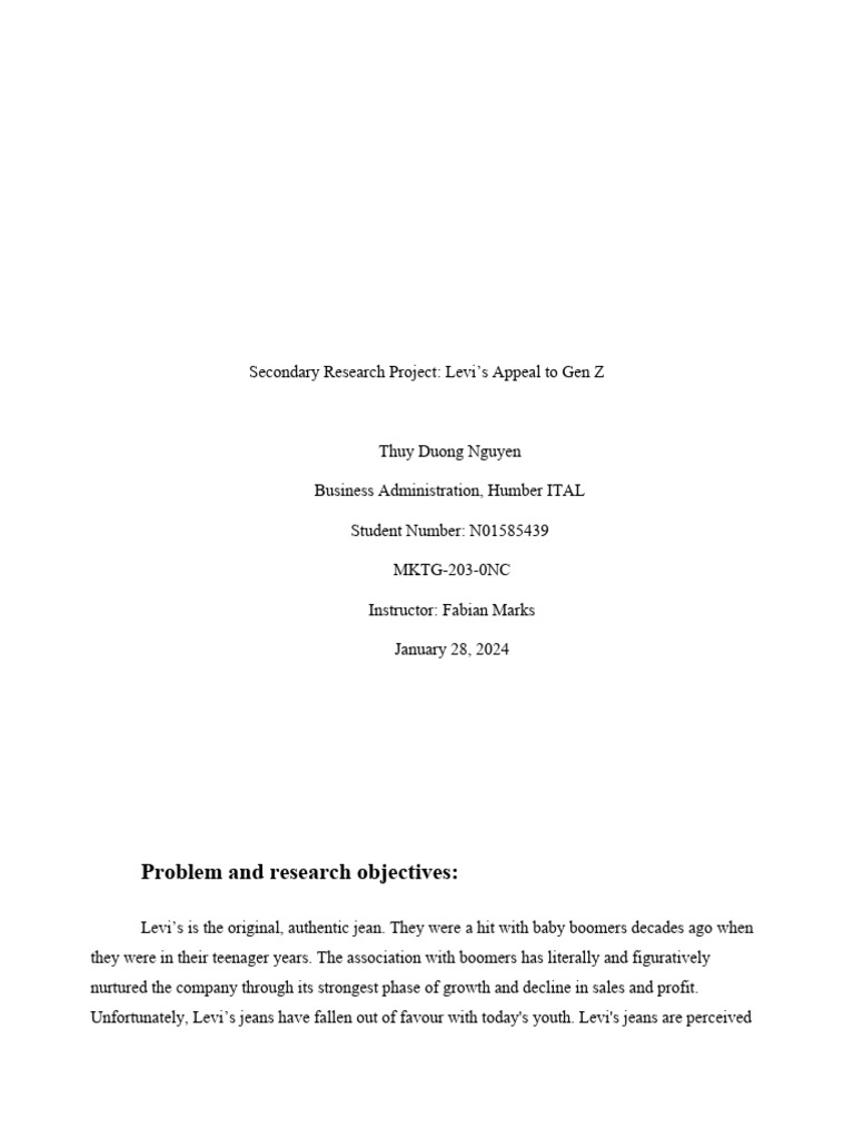 Mktg Levis Research Project | PDF | Brand | Social Media