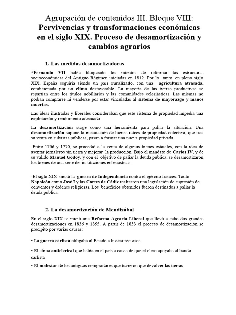 010 Pervivencias y Transformaciones Económcias en El Siglo XIX. Las Transformaciones Agrarias ...