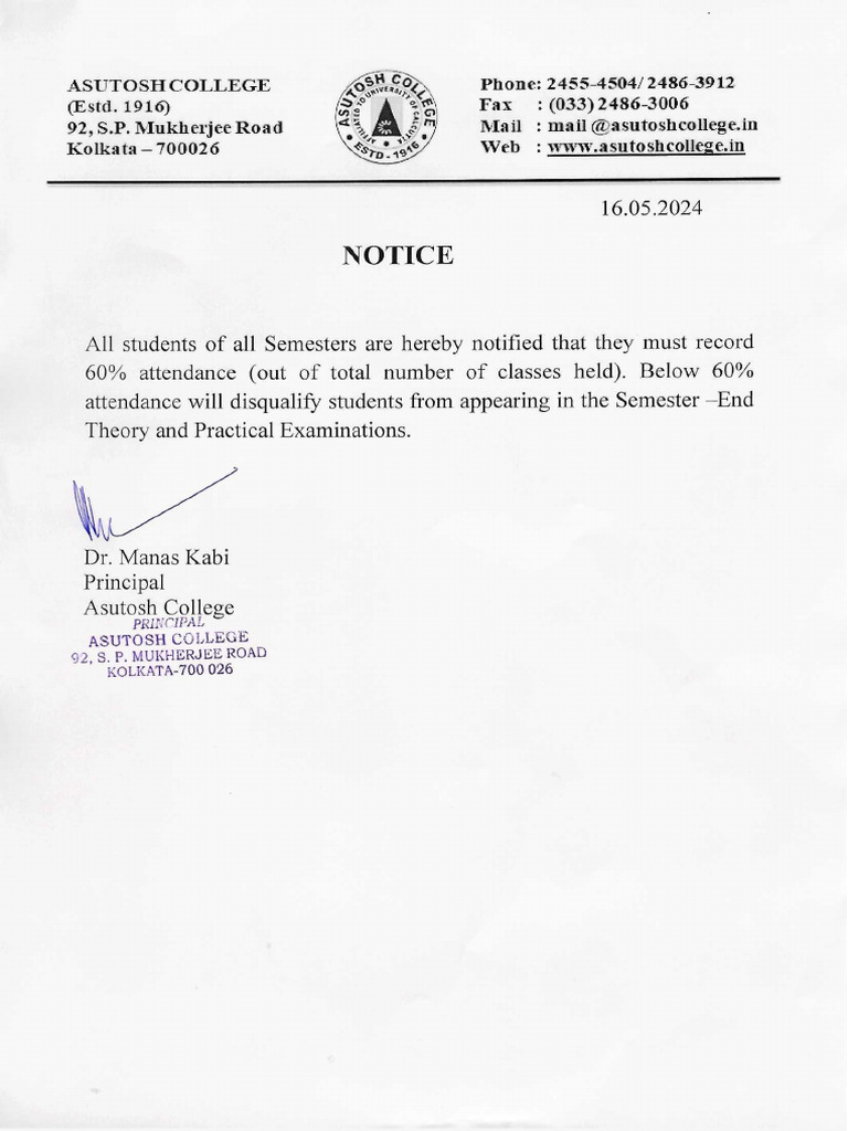 Attendance Notice | PDF