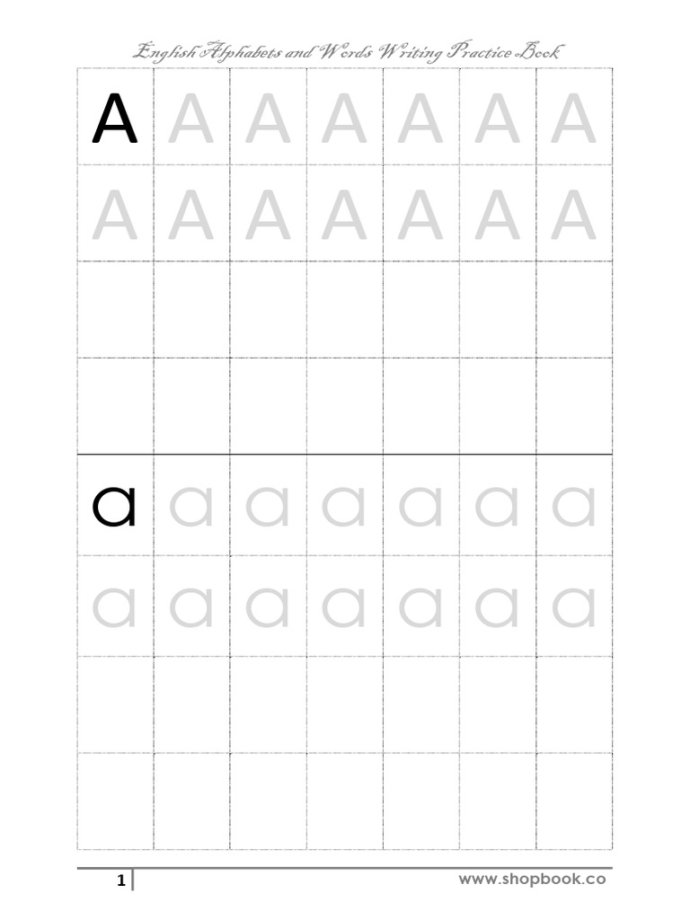 English Alphabets Words Writing Book | PDF