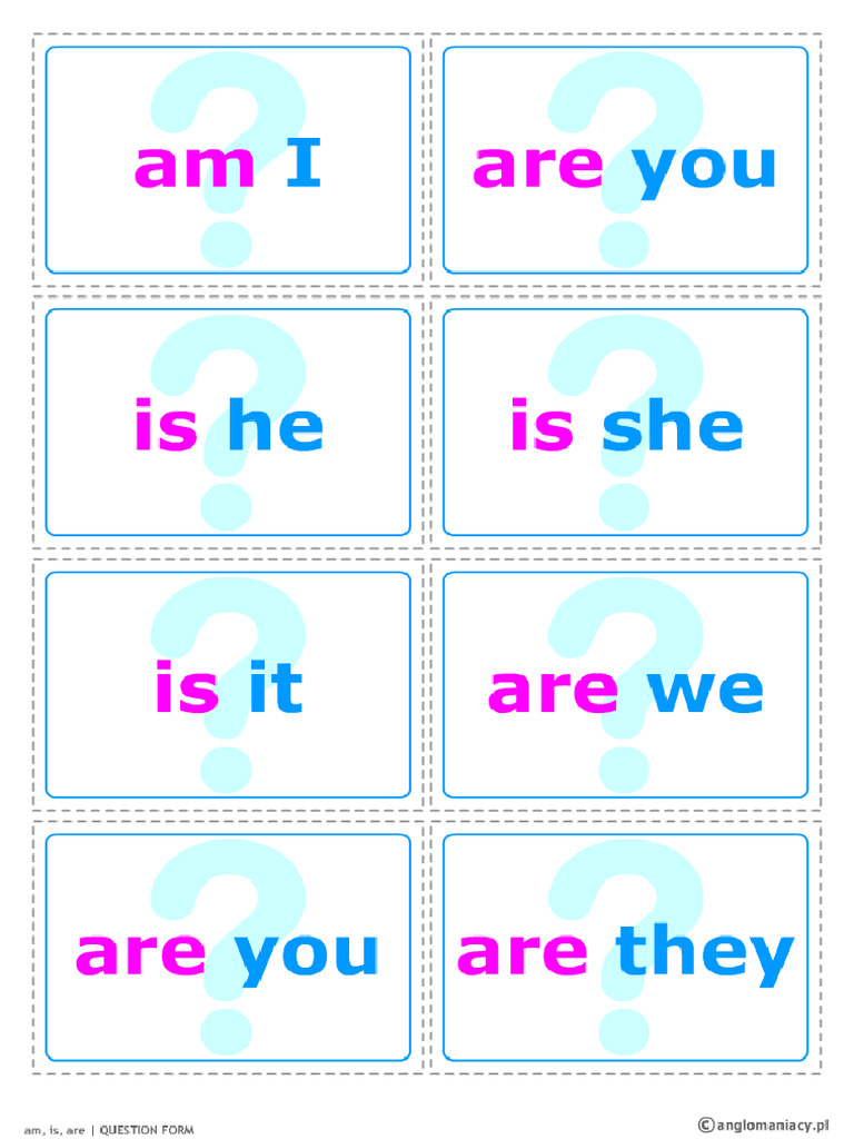 Verbs Be Flashcards 5 | PDF