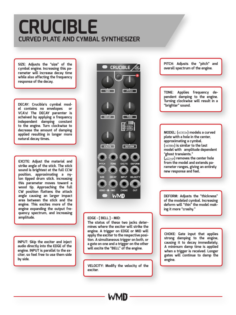 WMD Crucible Manual - v0.2 | PDF | Synthesizer | Electrical Engineering