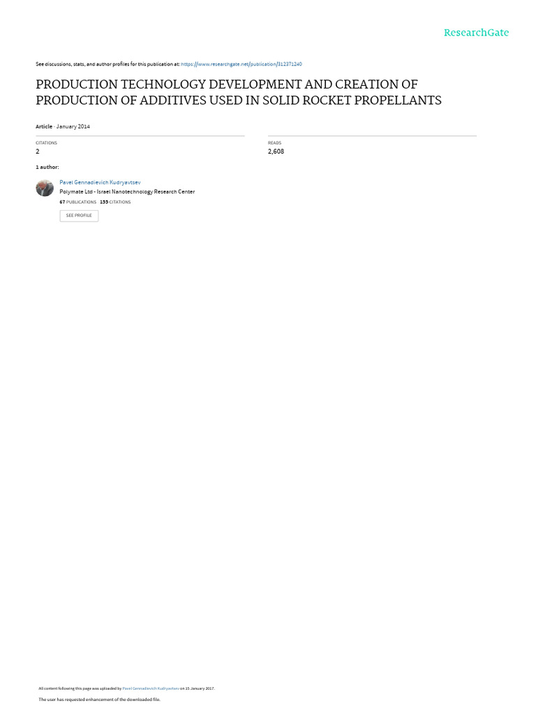 Additives in Solid Rocket Propellants | PDF | Rocket Propellant | Polymers