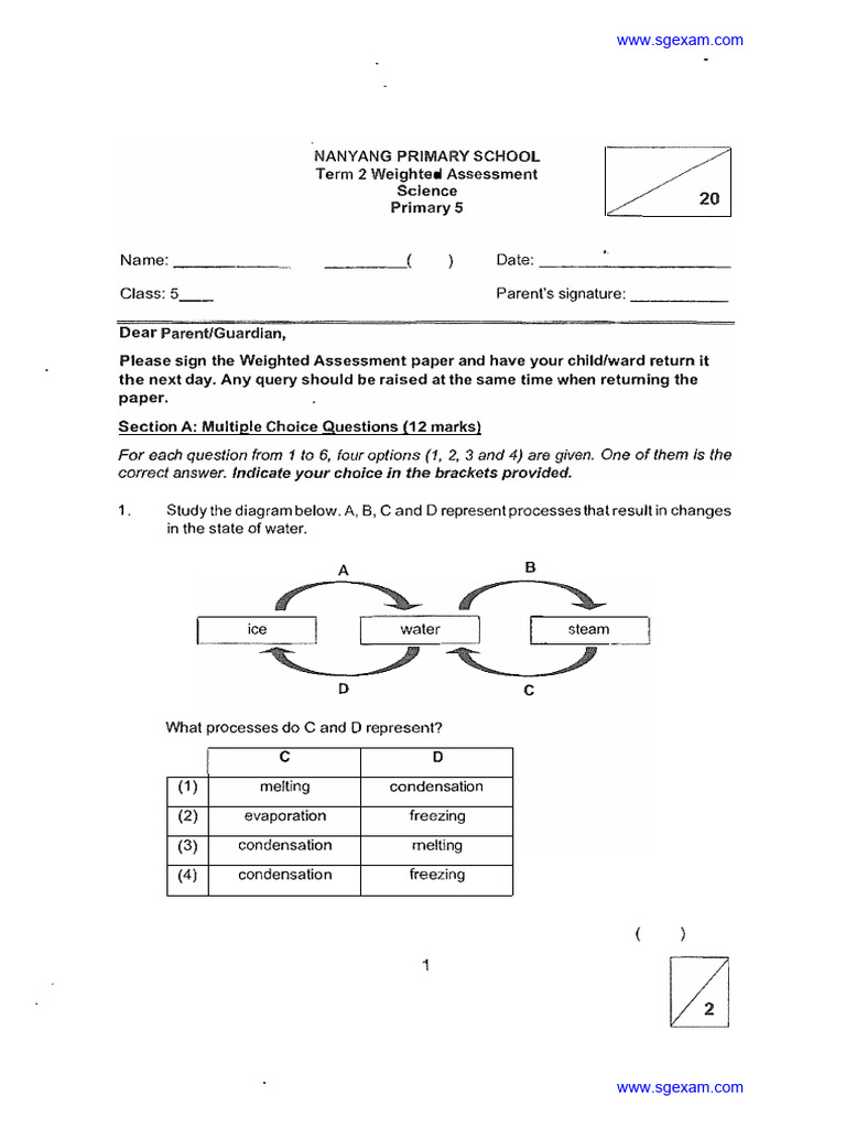 2023-P5-Science-Weighted Assessment 2-Nanyang | PDF