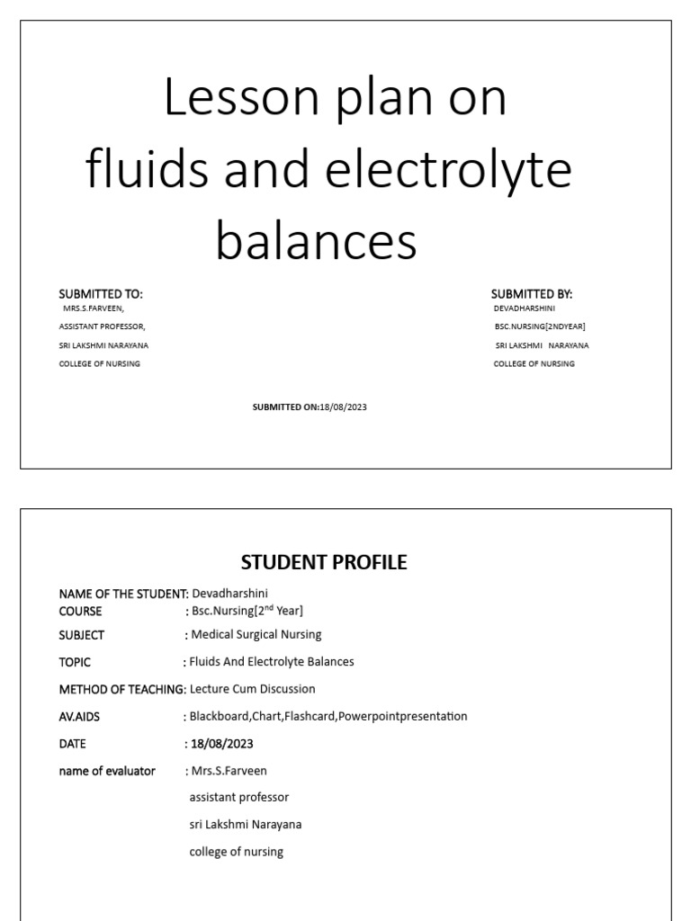 Nursing Students: Fluid Balance | PDF | Physiology