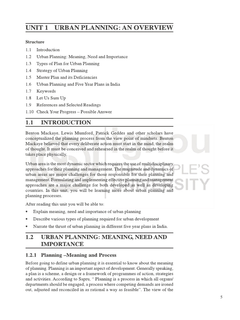 Urban Planning An Overview | PDF | Policy | Urban Planning