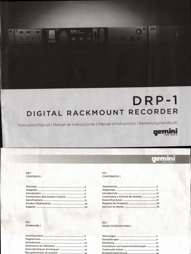 Gemini DRP-1 User Guide | PDF | Électrotechnique | Informatique